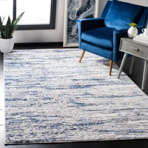 safavieh amelia collection area rug - 6' x 9', grey & navy, modern abstract design, non-shedding & easy care, ideal for high traffic areas in living room, bedroom (ala768b)