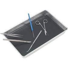 Premium Aluminum Lab Dissecting Dissection Pan with Wax 11 inches Length 7 inches Width 1-1/2 inches Height