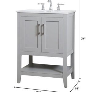 Elegant Kitchen and Bath 24 inch Single Bathroom Vanity Cabinet - Grey