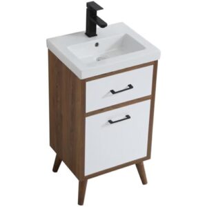 elegant kitchen and bath 18 inch bathroom vanity cabinet - matte white