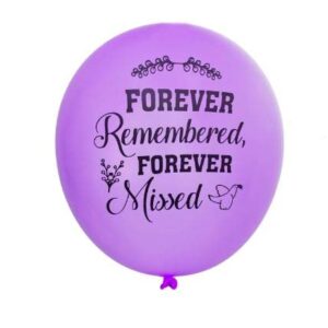 25 Memorial latex balloons to Celebrate life, Bereavement, Condolences, Funeral, Anniversary, Memorial services, Memory table, Ash Scatterings (Purple-Forever)