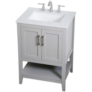 elegant kitchen and bath 24 inch single bathroom vanity cabinet - grey