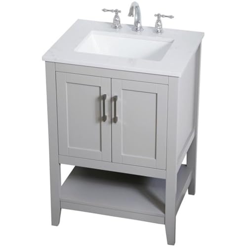 Elegant Kitchen and Bath 24 inch Single Bathroom Vanity Cabinet - Grey