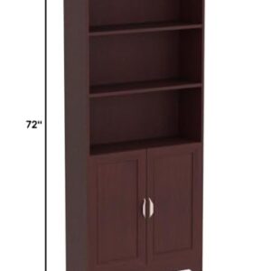 Realspace® Magellan 72"H 5-Shelf Bookcase With Doors, Classic Cherry