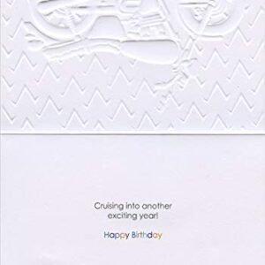 Pictura Blue Foil Motorcycle Bright and Colorful 'Jane' Birthday Card