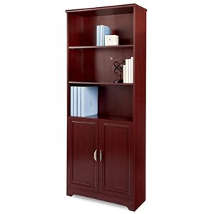 realspace® magellan 72"h 5-shelf bookcase with doors, classic cherry