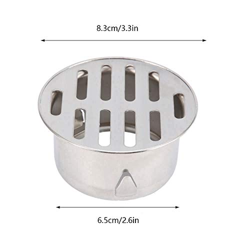 Stainless Steel Drain Roof Dome Drainer Drain Roof Dome Drainer Anti-Clogging with Removable Cover for Kitchen, Washroom, Garage and Basement(75 Flat)