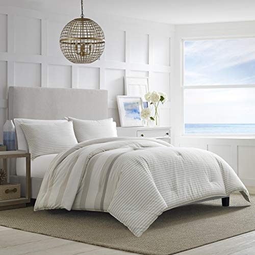 Nautica Duvet Cover Set Cotton Reversible Bedding with Matching Shams, Stylish Home Decor for All Seasons, King, Beige