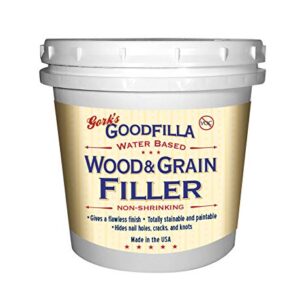 Water-Based Wood & Grain Filler (Trowel Ready) - White Oak - 1 Quart by Goodfilla | Replace Every Filler & Putty | Repairs, Finishes & Patches | Paintable, Stainable, Sandable & Quick Drying