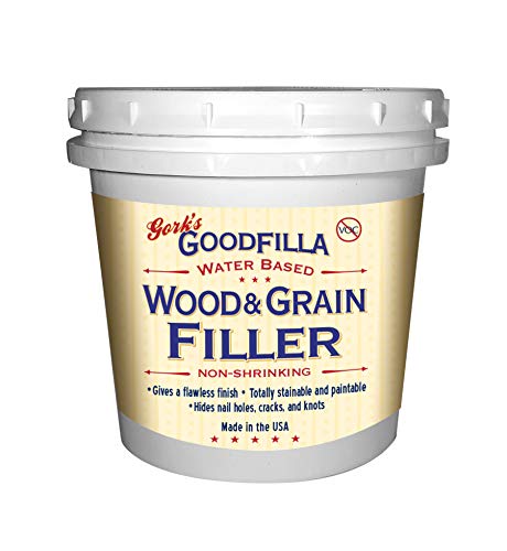 Water-Based Wood & Grain Filler (Trowel Ready) - White Oak - 1 Quart by Goodfilla | Replace Every Filler & Putty | Repairs, Finishes & Patches | Paintable, Stainable, Sandable & Quick Drying