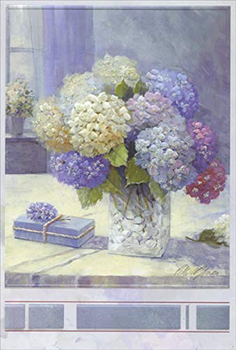 Pictura Hydrangeas and Present Signature Gallery Feminine Birthday Card for Her/Woman