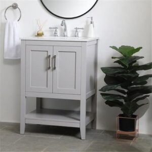 Elegant Kitchen and Bath 24 inch Single Bathroom Vanity Cabinet - Grey