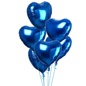 fvcent heart foil balloon | 30 stück 18-inch heart helium balloons heart-shaped foil balloons suitable for birthday wedding bridal valentine's day mother's day party (dark blue)