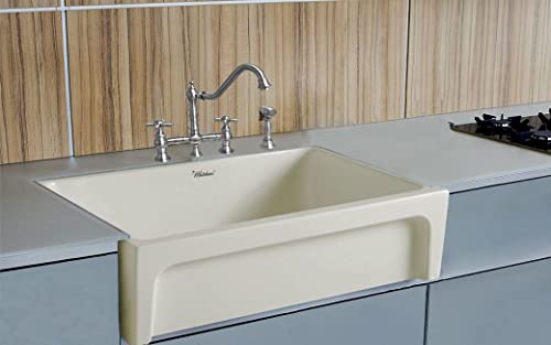 Whitehaus Collection WHQ5530-M-CEMENT Glencove Kitchen, Fireclay, Front Apron Sink, Matte Cement