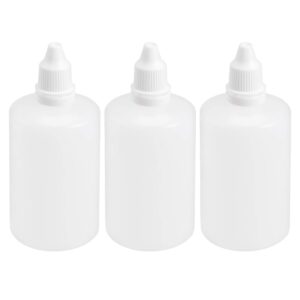 uxcell plastic dropper bottle, 100ml/3.4oz small mouth drop bottles empty squeezable liquid dropper bottle 3pcs