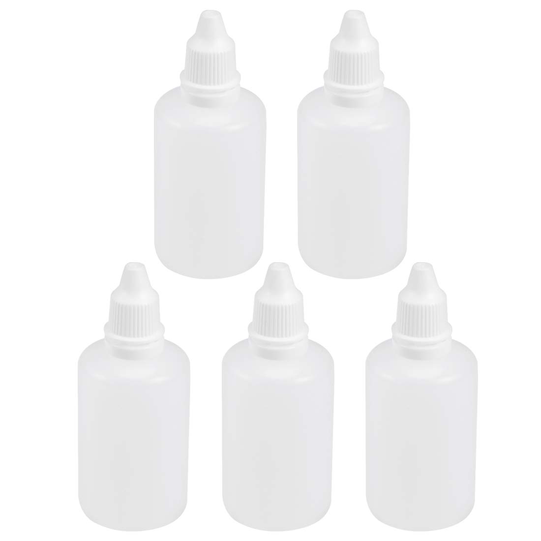 uxcell Plastic Dropper Bottle, 50ml/1.7oz Small Mouth Drop Bottles Empty Squeezable Liquid Dropper Bottle 5pcs