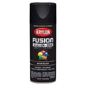 Krylon 6-Pack of 12 oz K02732007 Black Fusion All-In-One Paint & Primer Spray Paint, Satin