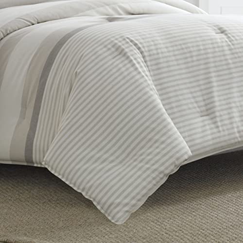 Nautica Duvet Cover Set Cotton Reversible Bedding with Matching Shams, Stylish Home Decor for All Seasons, King, Beige