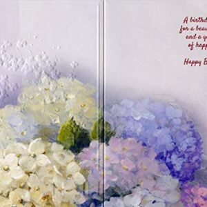 Pictura Hydrangeas and Present Signature Gallery Feminine Birthday Card for Her/Woman