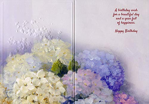 Pictura Hydrangeas and Present Signature Gallery Feminine Birthday Card for Her/Woman