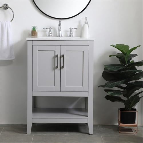 Elegant Kitchen and Bath 24 inch Single Bathroom Vanity Cabinet - Grey