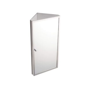 stainless steel corner bathroom mirror cabinet triangle locker wall cabinet multipurpose kitchen medicine storage organizer with mirror,11.81" x23.6"x8.2"