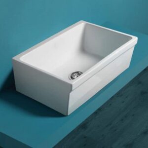 Whitehaus Collection WHQ5530-M-CEMENT Glencove Kitchen, Fireclay, Front Apron Sink, Matte Cement