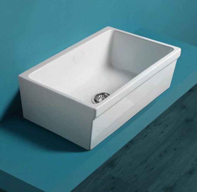 Whitehaus Collection WHQ5530-M-CEMENT Glencove Kitchen, Fireclay, Front Apron Sink, Matte Cement