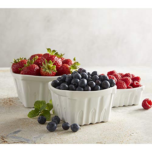 47th & Main Porcelain Berry Basket, Small, White