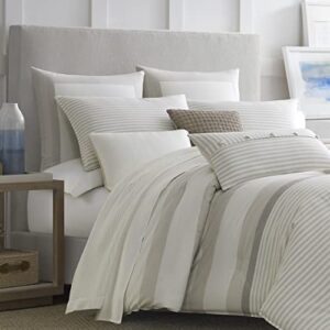 Nautica Duvet Cover Set Cotton Reversible Bedding with Matching Shams, Stylish Home Decor for All Seasons, King, Beige