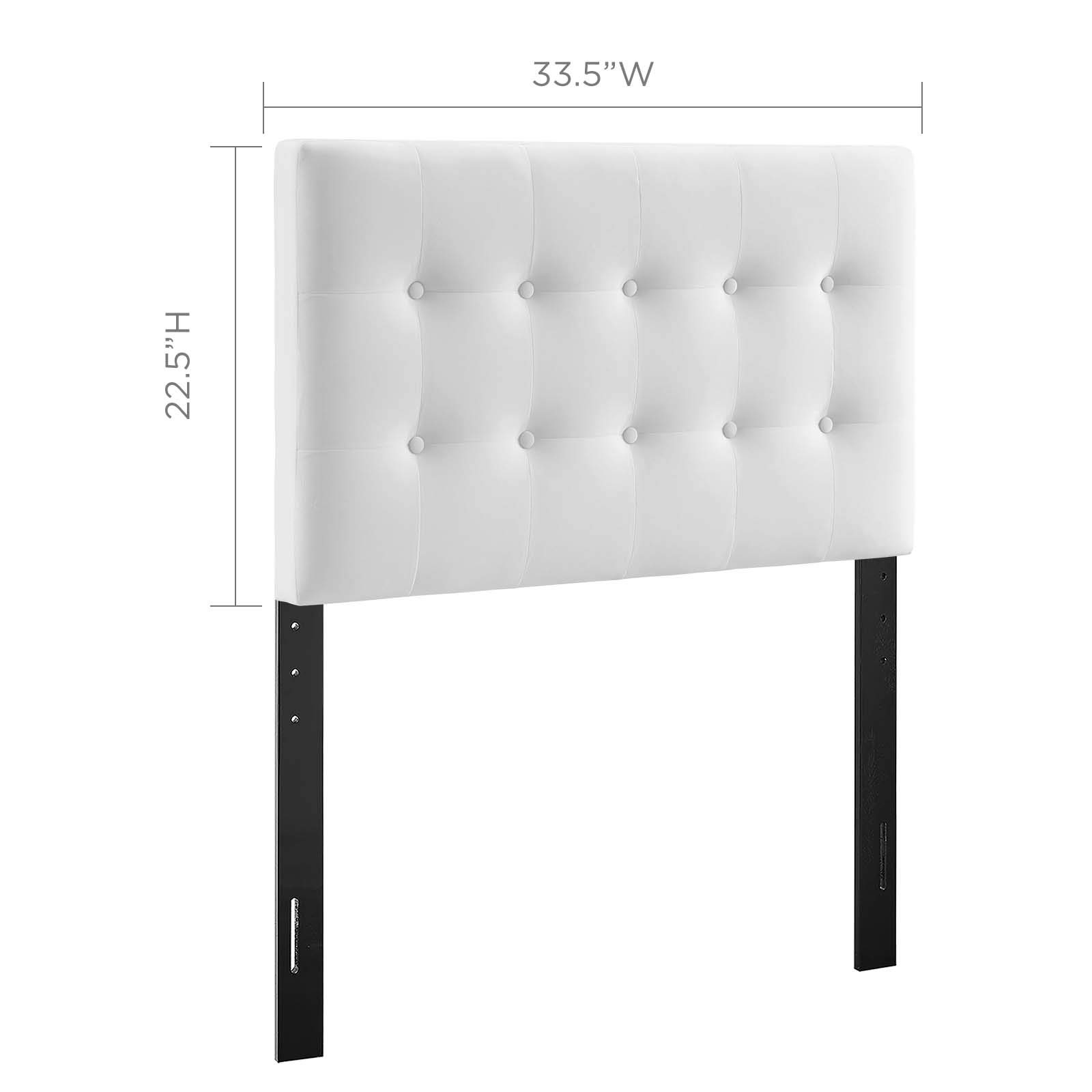 Modway Emily Twin Biscuit Tufted Performance Velvet Headboard, White