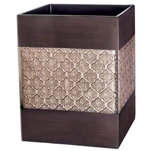 creative scents dahlia brown bathroom trash can - small waste basket for bathroom - durable space friendly waste bin - decorative bathroom wastebasket for modern bathroom, bedroom decor