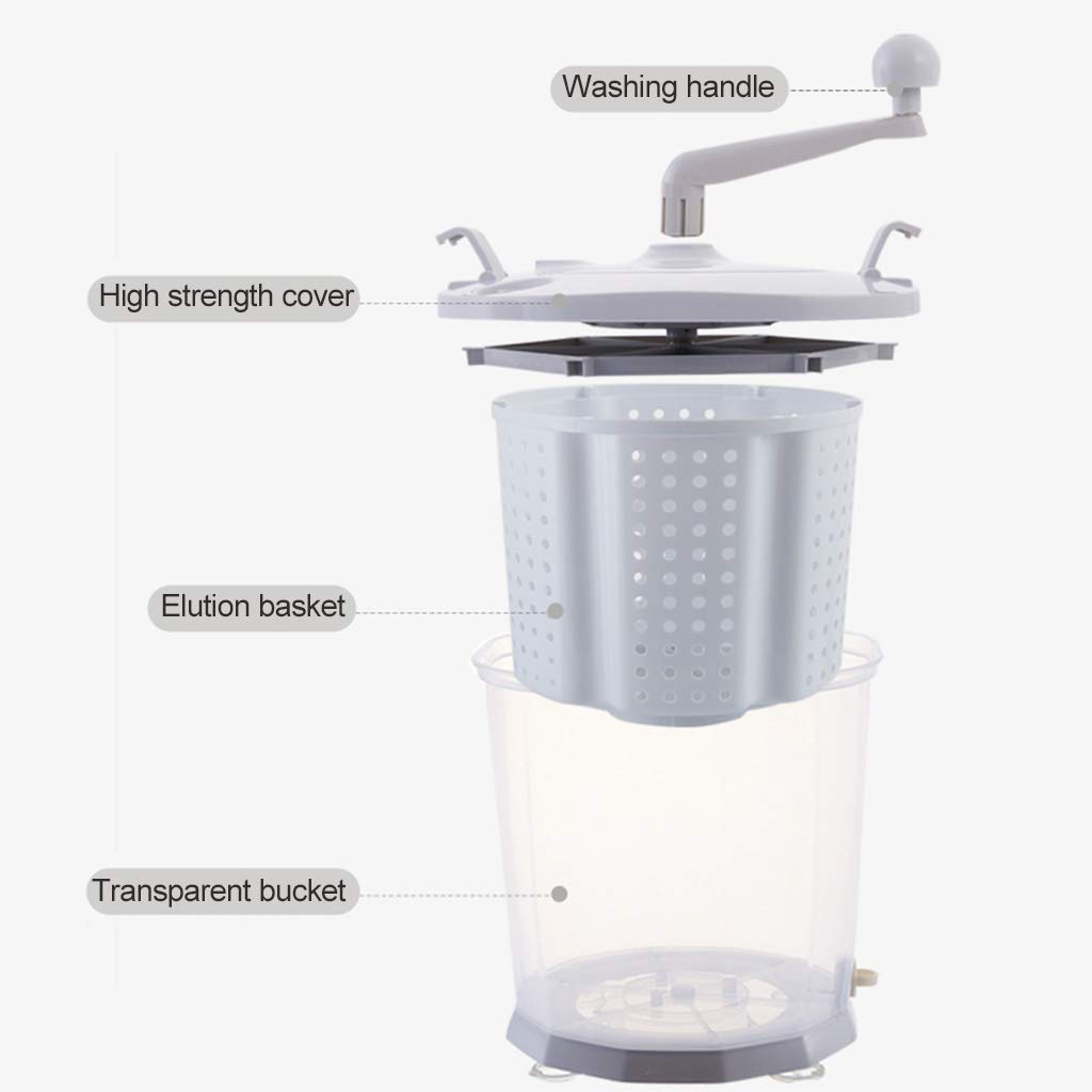 LPGY Portable Eco Mini Washing Machine | Hand Cranked Manual Clothes Non-Electric Washing Machine and Spin Dryer,Easy to Use, Suitable for RVs, Camping