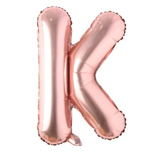 40 inch letter rose gold alphabet number balloon foil mylar party wedding bachelorette birthday bridal shower graduation anniversary celebration decoration fly with helium (40 inch rose gold k)