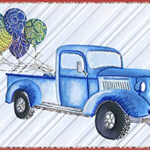 Pictura Classic Truck and Ornate Balloons Bright and Colorful 'Jane' Birthday Card for Him/Man