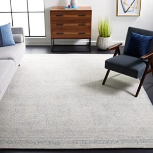 safavieh abstract collection 6' square ivory/blue abt340m handmade premium wool area rug