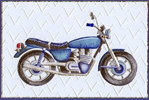 pictura blue foil motorcycle bright and colorful 'jane' birthday card