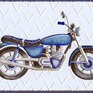 Pictura Blue Foil Motorcycle Bright and Colorful 'Jane' Birthday Card