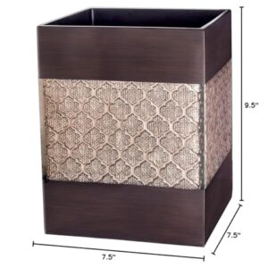 Creative Scents Dahlia Brown Bathroom Trash Can - Small Waste Basket for Bathroom - Durable Space Friendly Waste Bin - Decorative Bathroom Wastebasket for Modern Bathroom, Bedroom Decor