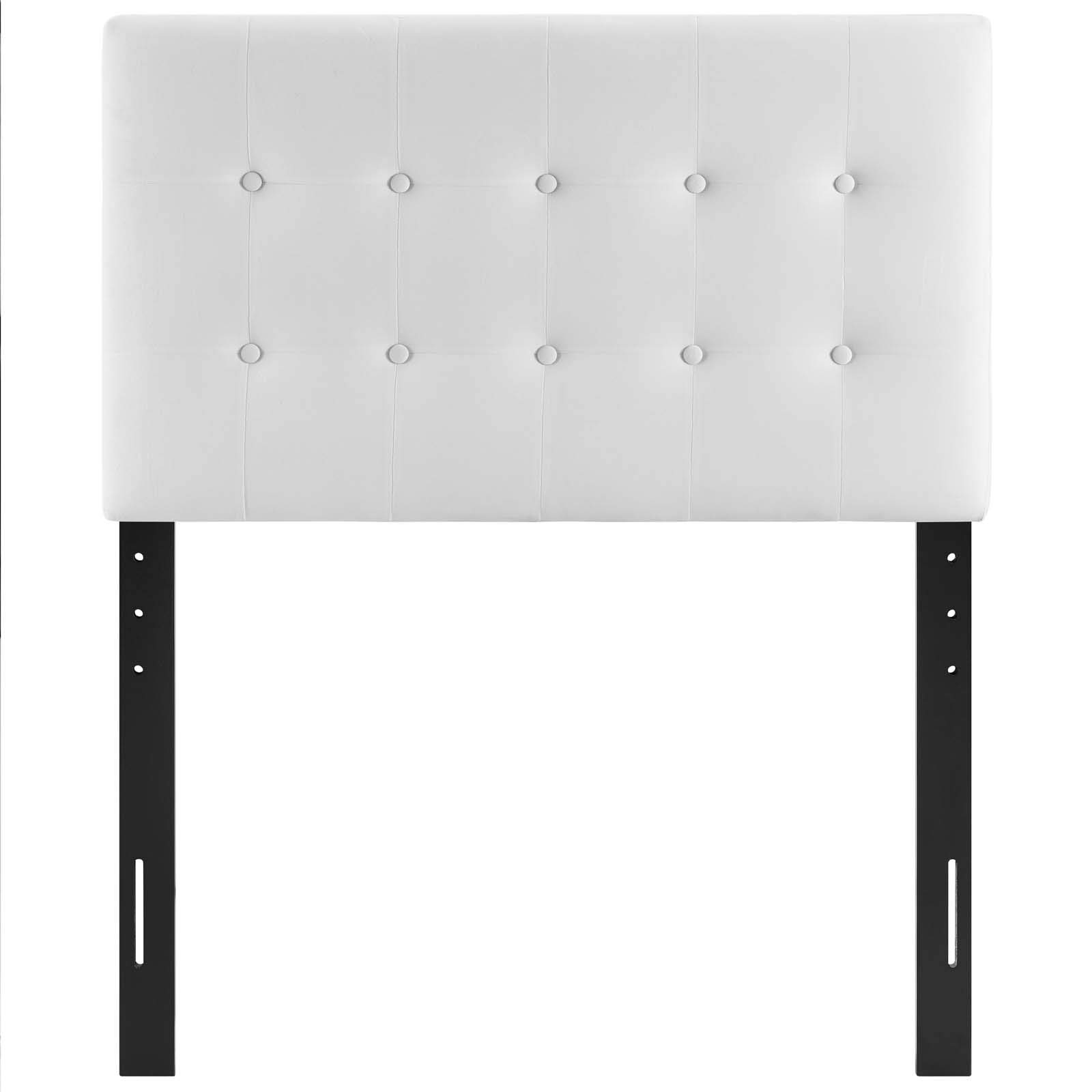 Modway Emily Twin Biscuit Tufted Performance Velvet Headboard, White