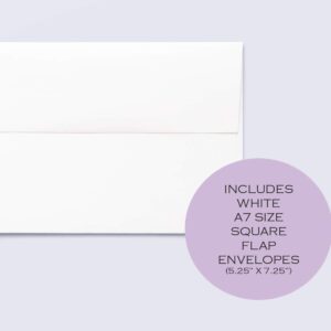 Moonrise Papery Set of 25 Purple Bridal Shower Invitations with Envelopes — Fill-in Style Invites with Envelopes