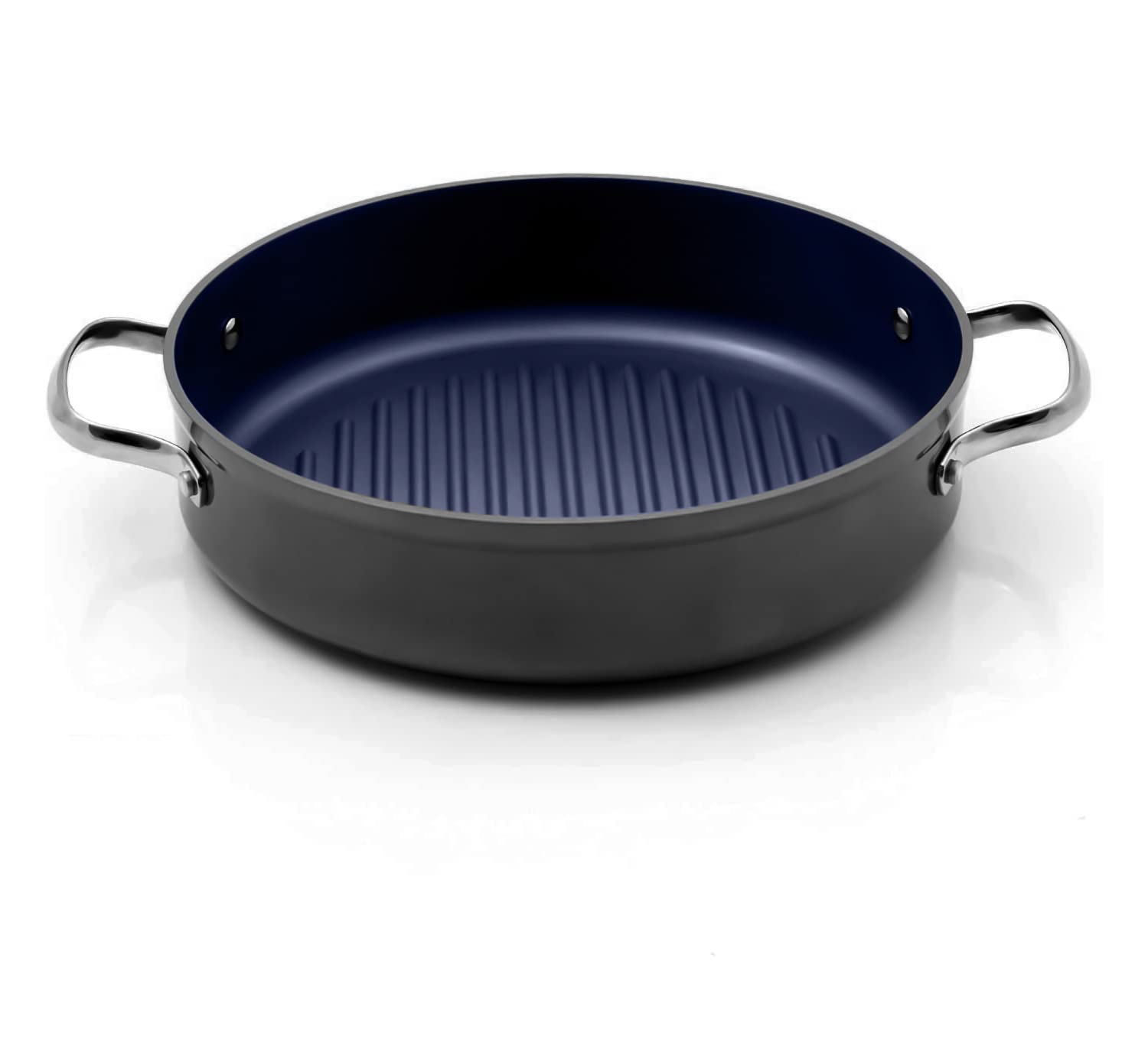 NuWave Forged Lightweight Nonstick 10.5" Grill Pan with Lid, Healthy G10 Duralon Ceramic Coated Deeper Griddle Pan Skillet, PFAS Free, Works on All Cooktops & Induction Ready