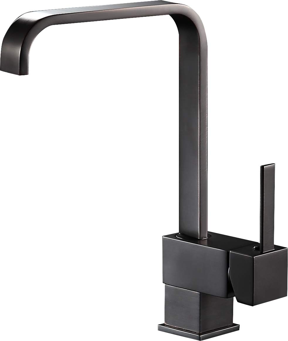 ANZZI Sabre Modern Single Hole Kitchen Faucet, Single Handle Oil Rubbed Bronze Kitchen Faucet, Commercial Stainless Steel Kitchen Bar Kitchen Sink Faucet, KF-AZ220ORB