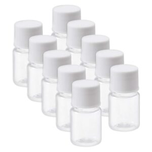 uxcell plastic lab chemical reagent bottle, 5ml/0.17oz wide mouth sample sealing liquid storage container, transparent 10pcs