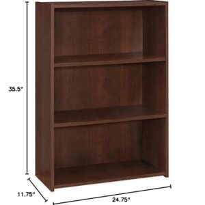 Monarch Specialties I BOOKCASE-36 H/Cherry with 3 Shelves Bookcase, Red