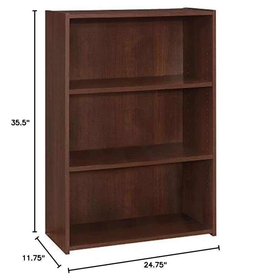 Monarch Specialties I BOOKCASE-36 H/Cherry with 3 Shelves Bookcase, Red