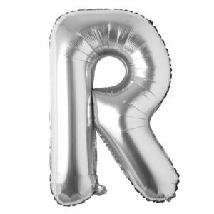 40 inch letter balloons silver alphabet number balloon foil mylar party wedding bachelorette birthday bridal shower graduation anniversary celebration decoration can fly with helium (40 inch silver r)