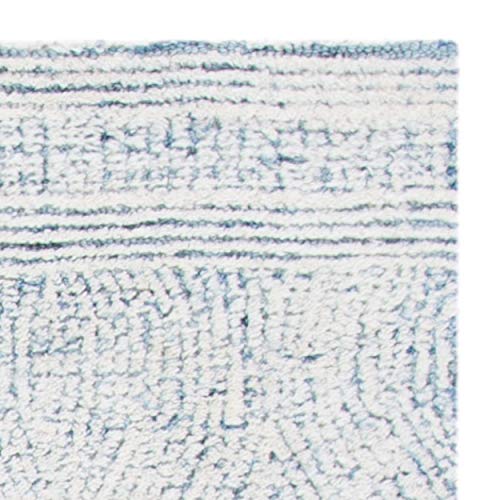 SAFAVIEH Abstract Collection 6' Square Ivory/Blue ABT340M Handmade Premium Wool Area Rug