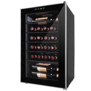 Northair 85 Can Beverage Refrigerator Cooler, Under Counter Wine Cellar with LCD Temperature Control, Double-layered Glass Door, Quiet Operation - perfect for home/business/dorm room