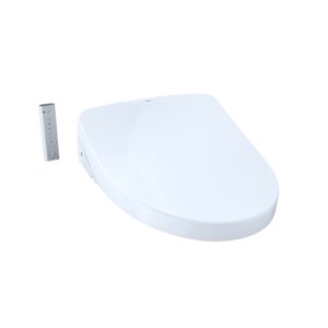 toto sw3056at40-01 s550e washlet+ & auto flush ready electronic bidet toilet seat w/ewater+ & auto open & close contemporary elongated lid (cotton white)